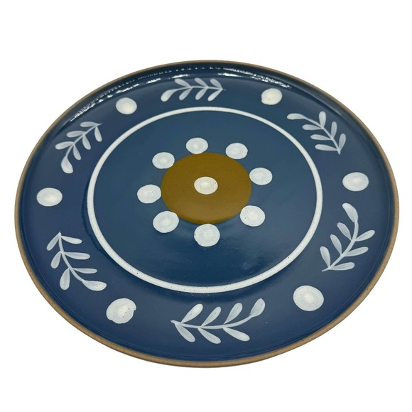 Mud Pie | Dining | Mud Pie Blue Floral Dot Stoneware Round Serving ...
